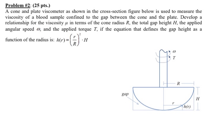 Solved A cone and plate viscometer as shown in the | Chegg.com