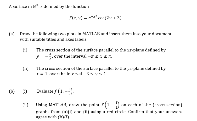Solved A surface in R3 is defined by the function | Chegg.com