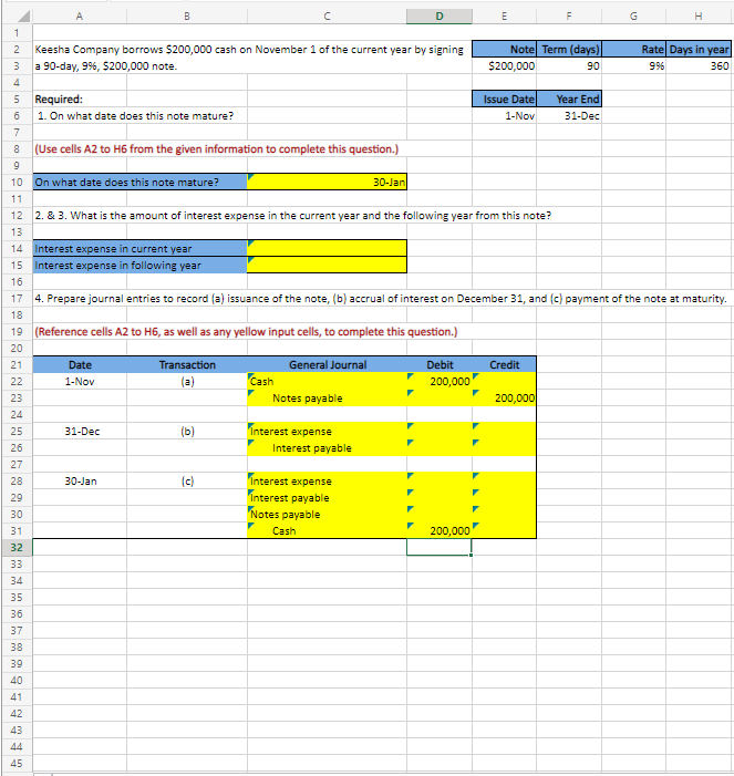 Solved PLEASE include excel formulas. Thanks. | Chegg.com