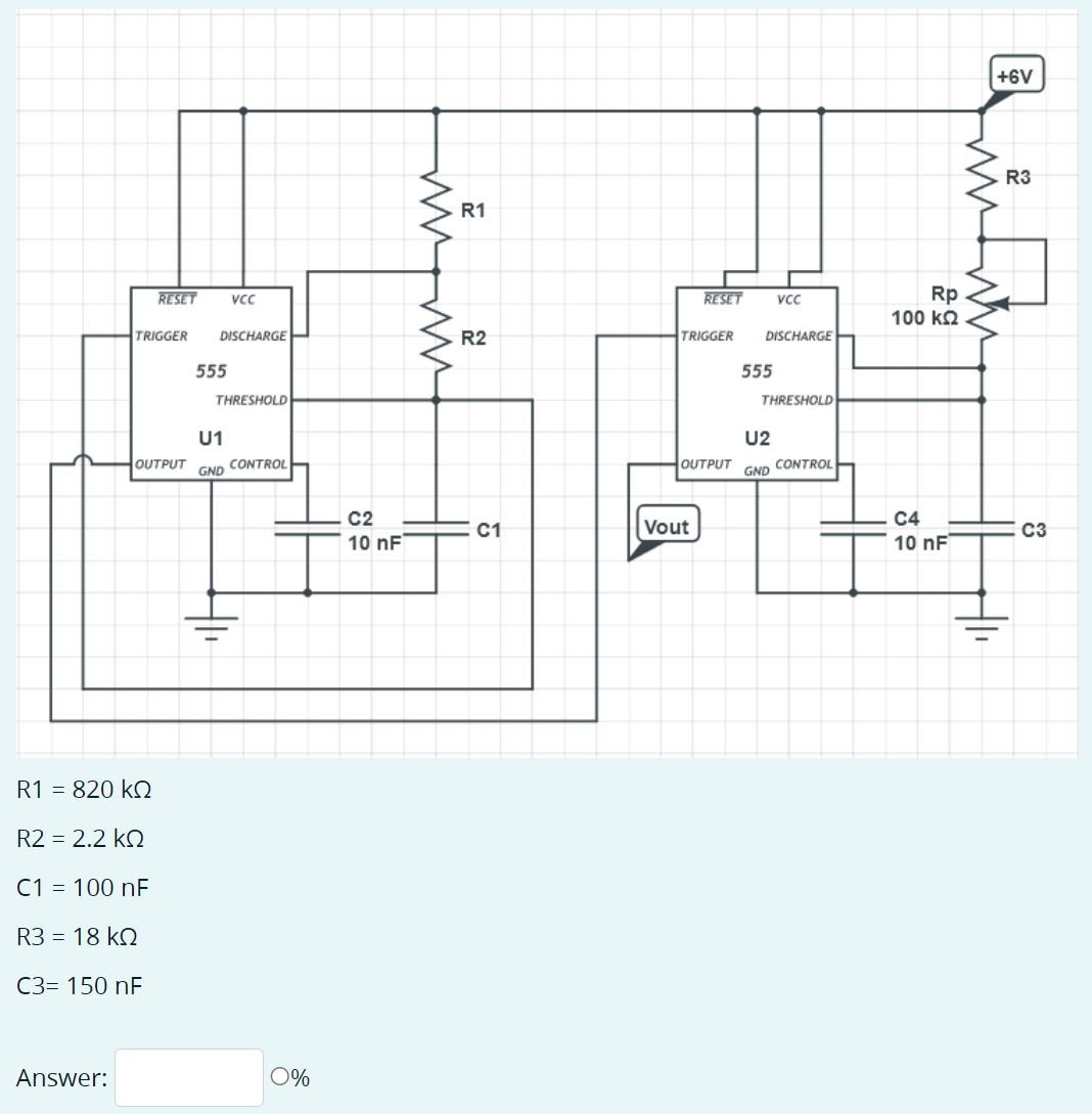 Solved The circuit shown below uses two 555 timers to create | Chegg.com