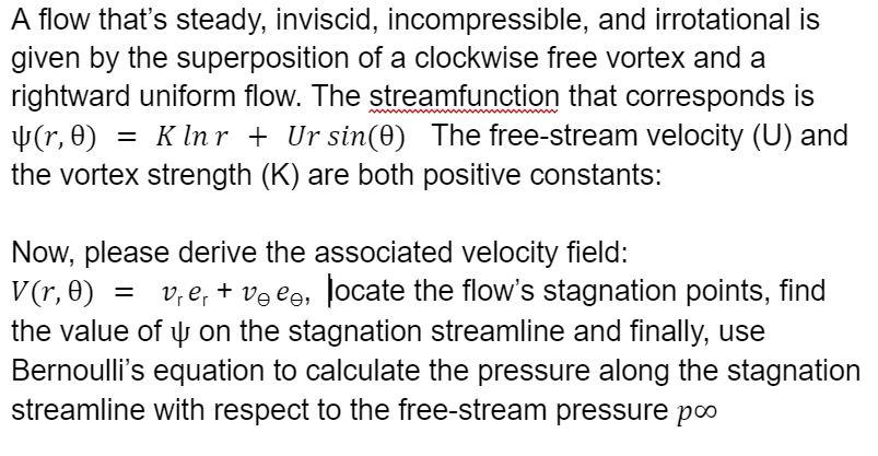 Solved A flow that's steady, inviscid, incompressible, and | Chegg.com