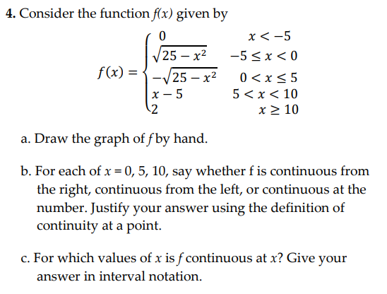 Solved 4. Consider the function f(x) given by | Chegg.com