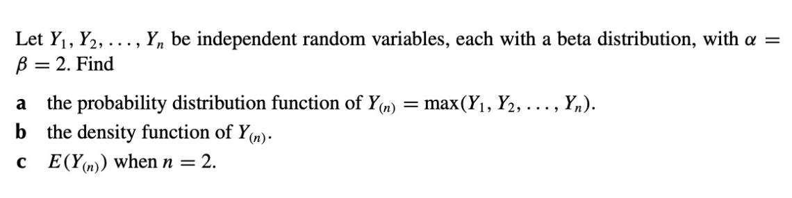 Solved Let Y1,Y2,…,Yn be independent random variables, each | Chegg.com