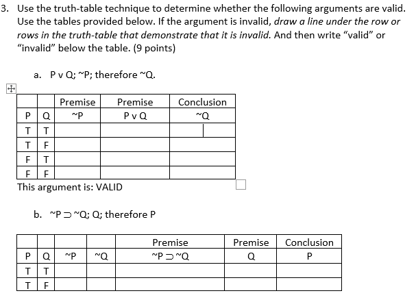 3. Use the truth-table technique to determine whether | Chegg.com