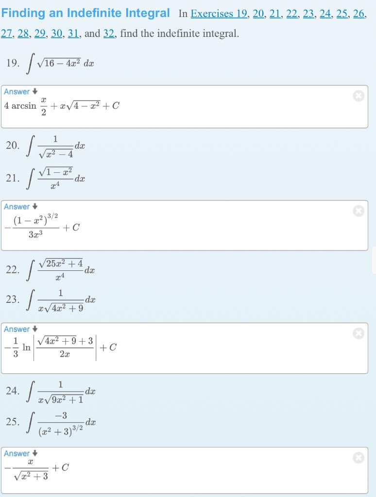 Solved Finding an Indefinite Integral In Exercises | Chegg.com
