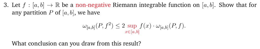 Solved 3. Let f [a, b R be a non-negative Riemann integrable | Chegg.com