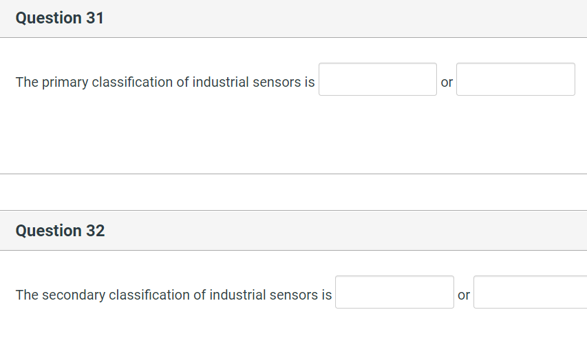 Solved Question 31 The primary classification of industrial | Chegg.com