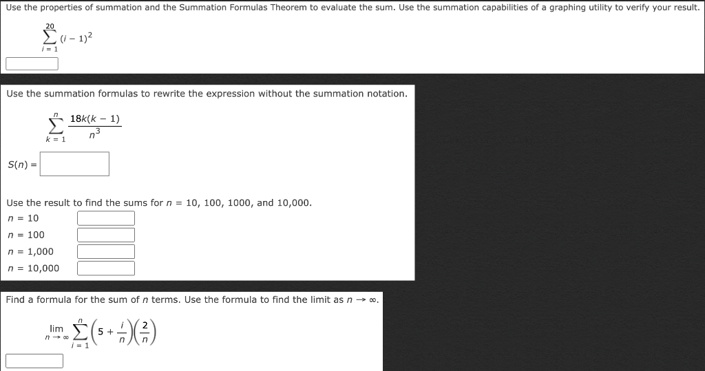 Solved Use the properties of summation and the Summation | Chegg.com