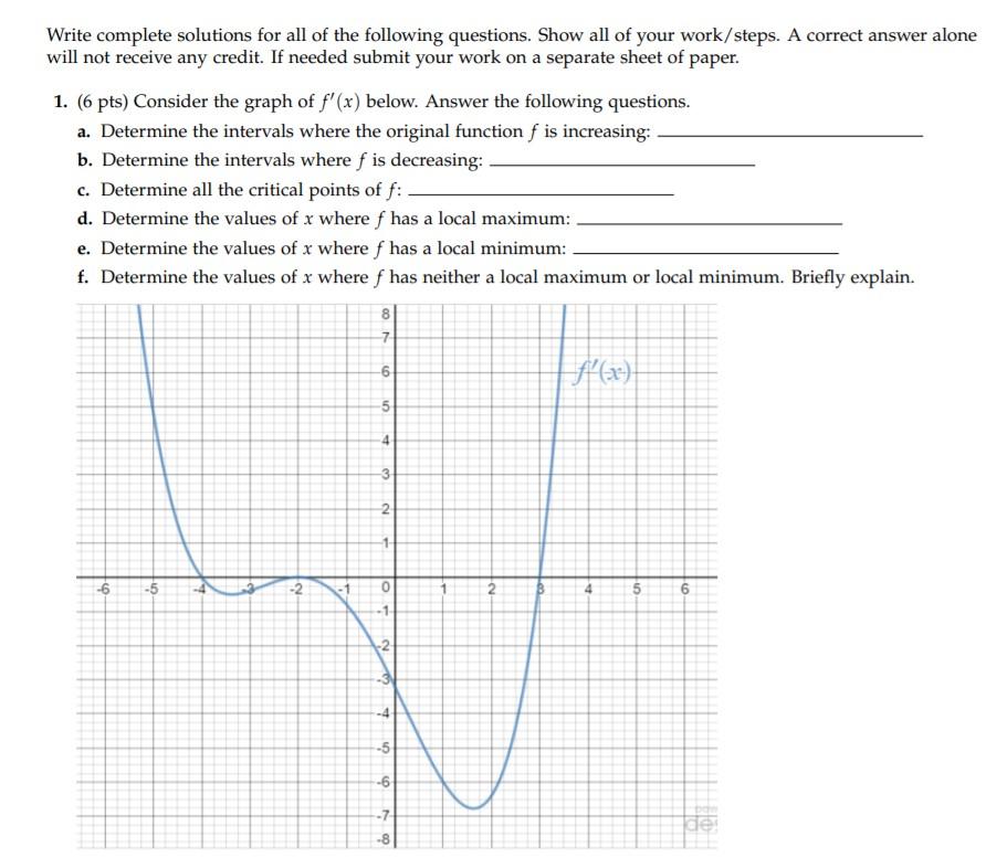 Solved Write complete solutions for all of the following | Chegg.com