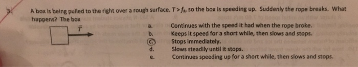 Solved A box is being pulled to the right over a rough | Chegg.com