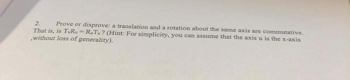 Solved Prove or disprove: a translation and a rotation about | Chegg.com