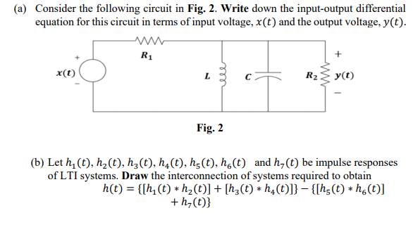 Solved (a) Consider the following circuit in Fig. 2. Write | Chegg.com