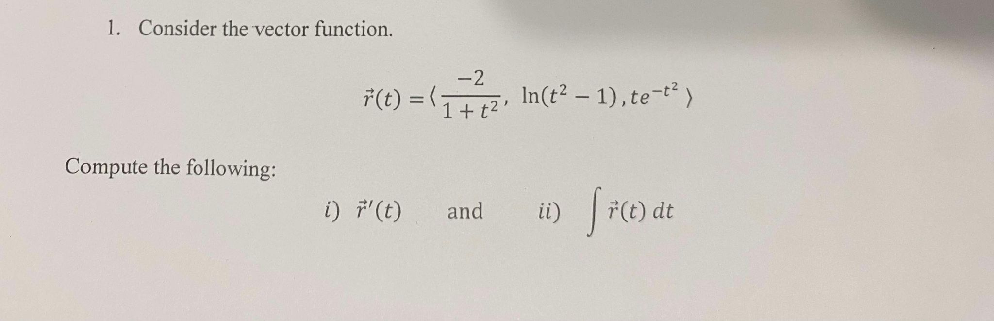 Solved Consider The Vector