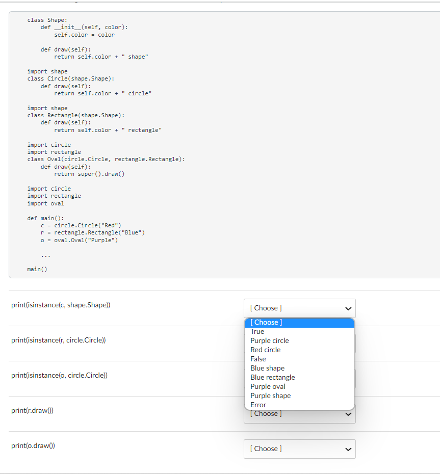 Solved print(isinstance(c, shape.Shape)) print(isinstance(r, | Chegg.com