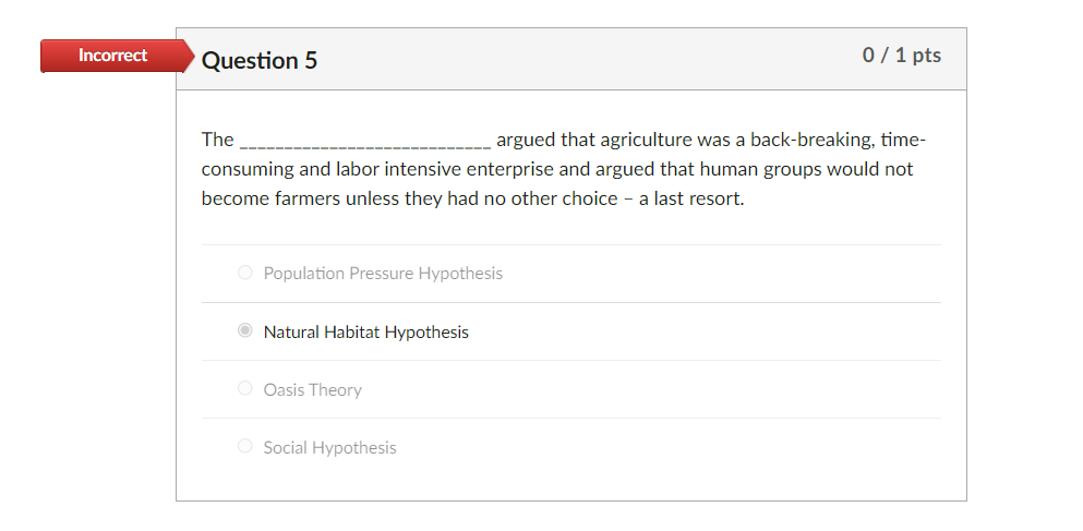 Solved Incorrect Question 2 0 / 1 pts The Holocene is: the | Chegg.com