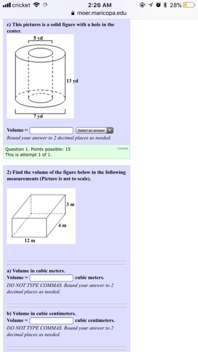 Solved 1) Find the volumes of the following solids below. | Chegg.com