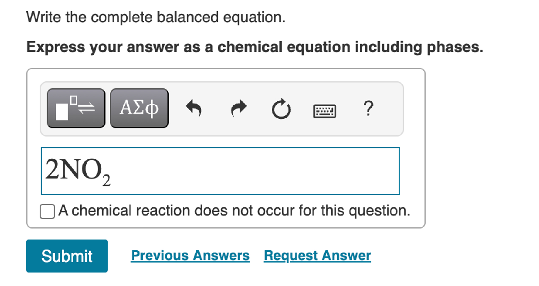 Solved Write the complete balanced equation. The gas | Chegg.com