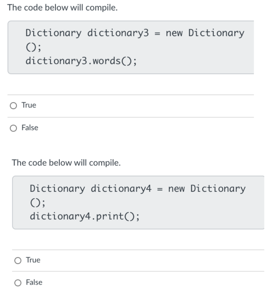 Solved Use the code snippets below for the next questions. | Chegg.com