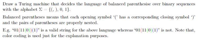 Solved Draw a Turing machine that decides the language of | Chegg.com