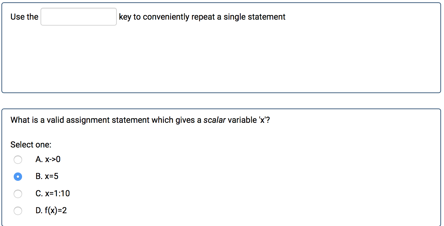 Solved Use the key to conveniently repeat a single statement | Chegg.com