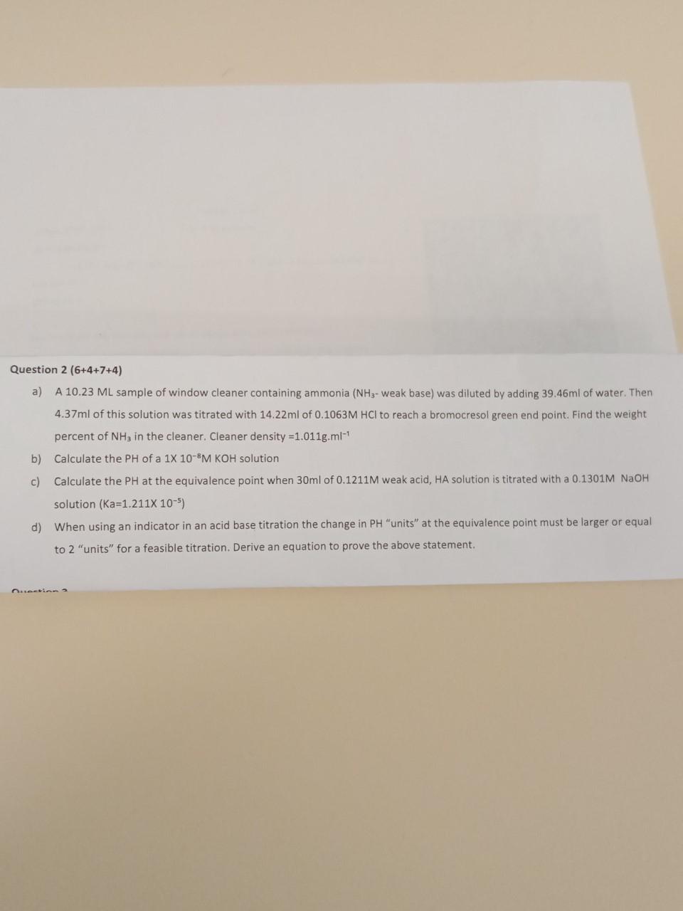 Solved Question \( 2(6+4+7+4) \) a) A \( 10.23 \mathrm{ML} | Chegg.com