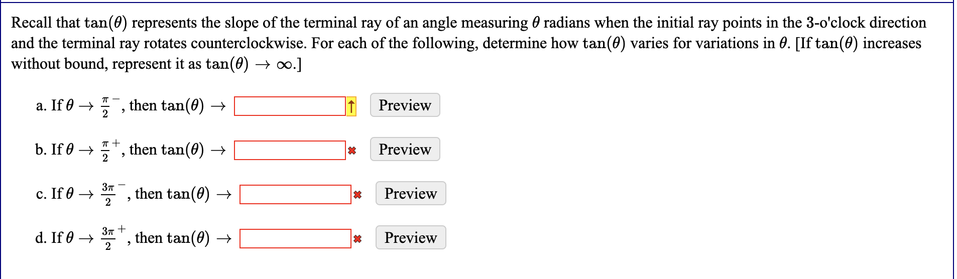 Solved Recall that tan(θ) represents the slope of the | Chegg.com