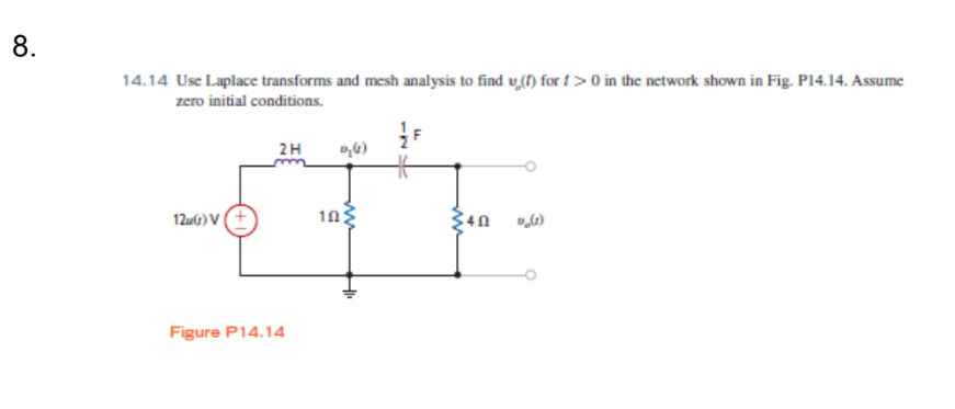 Solved 14.14 Use Laplace transforms and mesh analysis to | Chegg.com