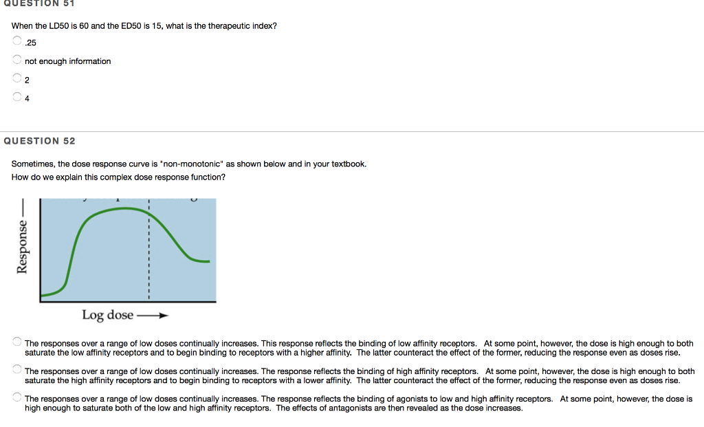 Solved QUESTION 51 When the LD50 is 60 and the ED50 is 15, | Chegg.com