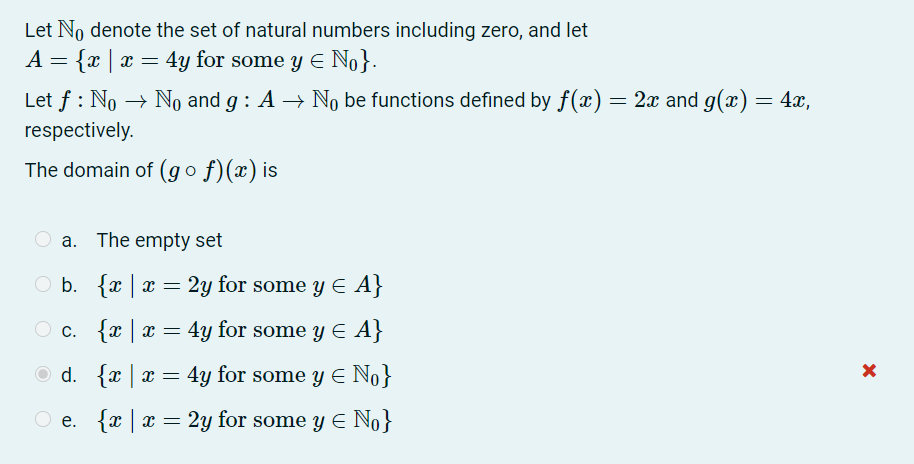 Solved Let No denote the set of natural numbers including | Chegg.com