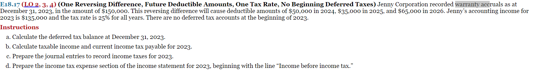 Solved 18.17 (LO 2, 3, 4) (One Reversing Difference, Future | Chegg.com