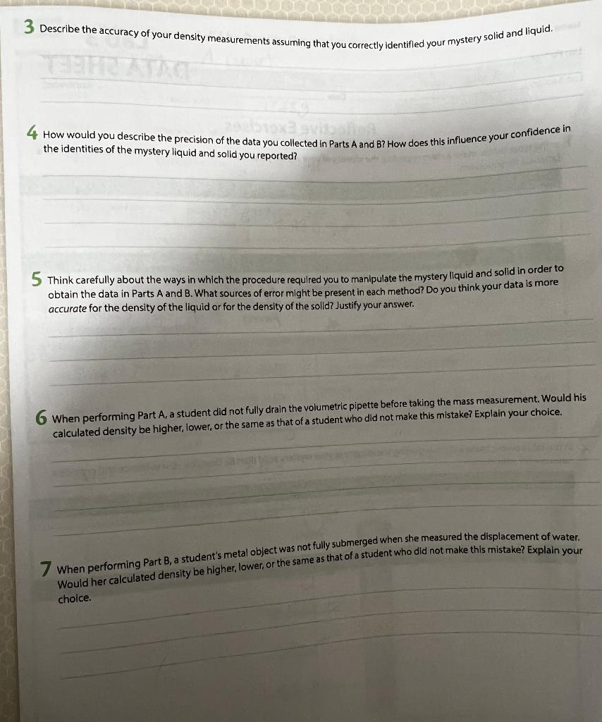 Solved Data and Observations Part A Identifying a Mystery | Chegg.com