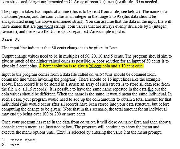 Solved Array records with FileI/O Please Read this With | Chegg.com