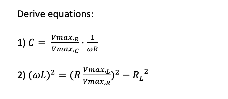 Solved Derive equations: Vmax,R Vmax,L 2R Vmax,R | Chegg.com