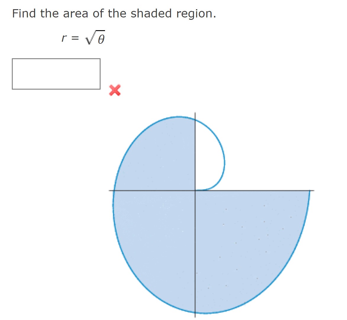 Solved Find the area of the shaded region. r=θ | Chegg.com
