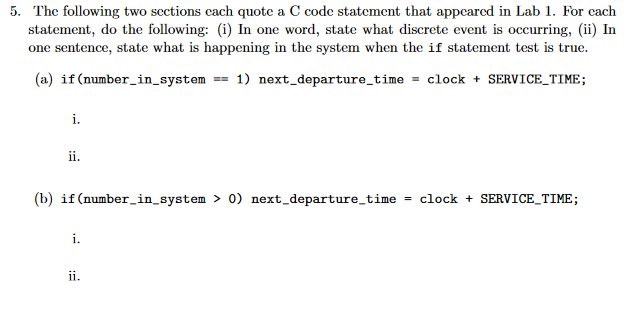 Solved 5. The following two sections each quote a C code | Chegg.com