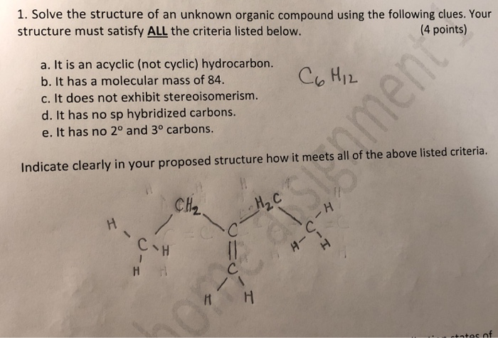 Solved Solve the structure of an unknown organic compound | Chegg.com