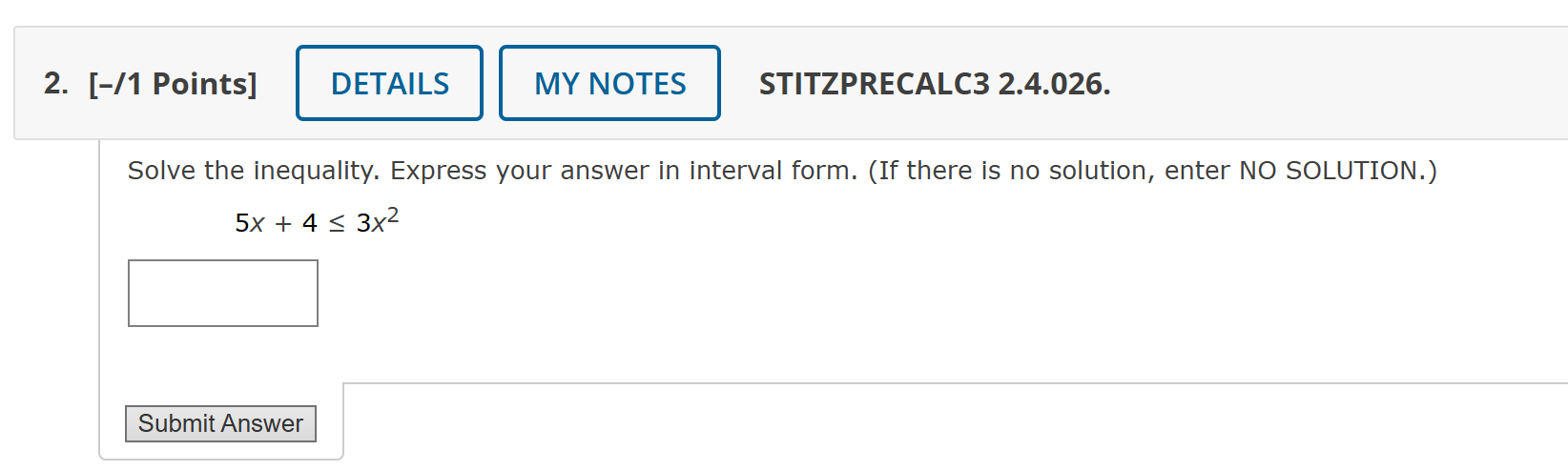 Solved Solve the inequality. Express your answer in interval | Chegg.com