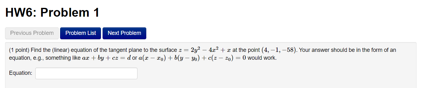 Solved HW6: Problem 1 Previous Problem Problem List Next | Chegg.com