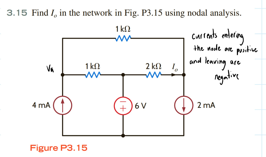 Solved 3.15 Find I, in the network in Fig. P3.15 using nodal | Chegg.com