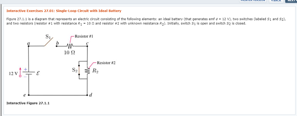 Solved Interactive Exercises 27.01: Single-Loop Circuit with | Chegg.com