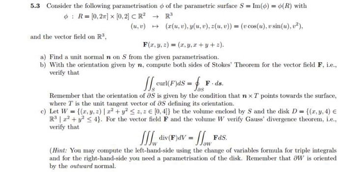 Solved Consider the following parametrisation phi of the | Chegg.com