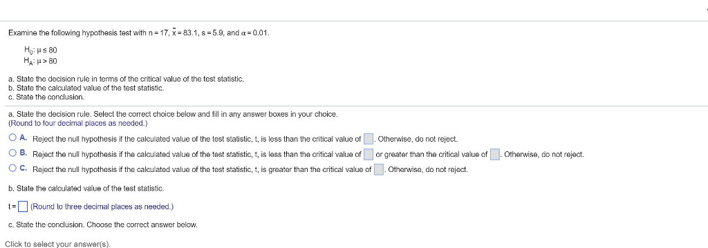 Solved Examine the following hypothesis test with n-17, | Chegg.com