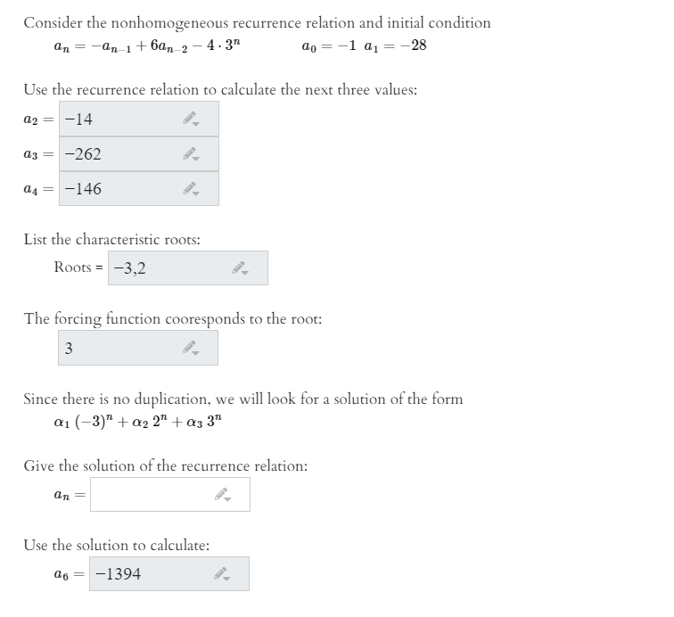Solved Consider the nonhomogeneous recurrence relation and | Chegg.com