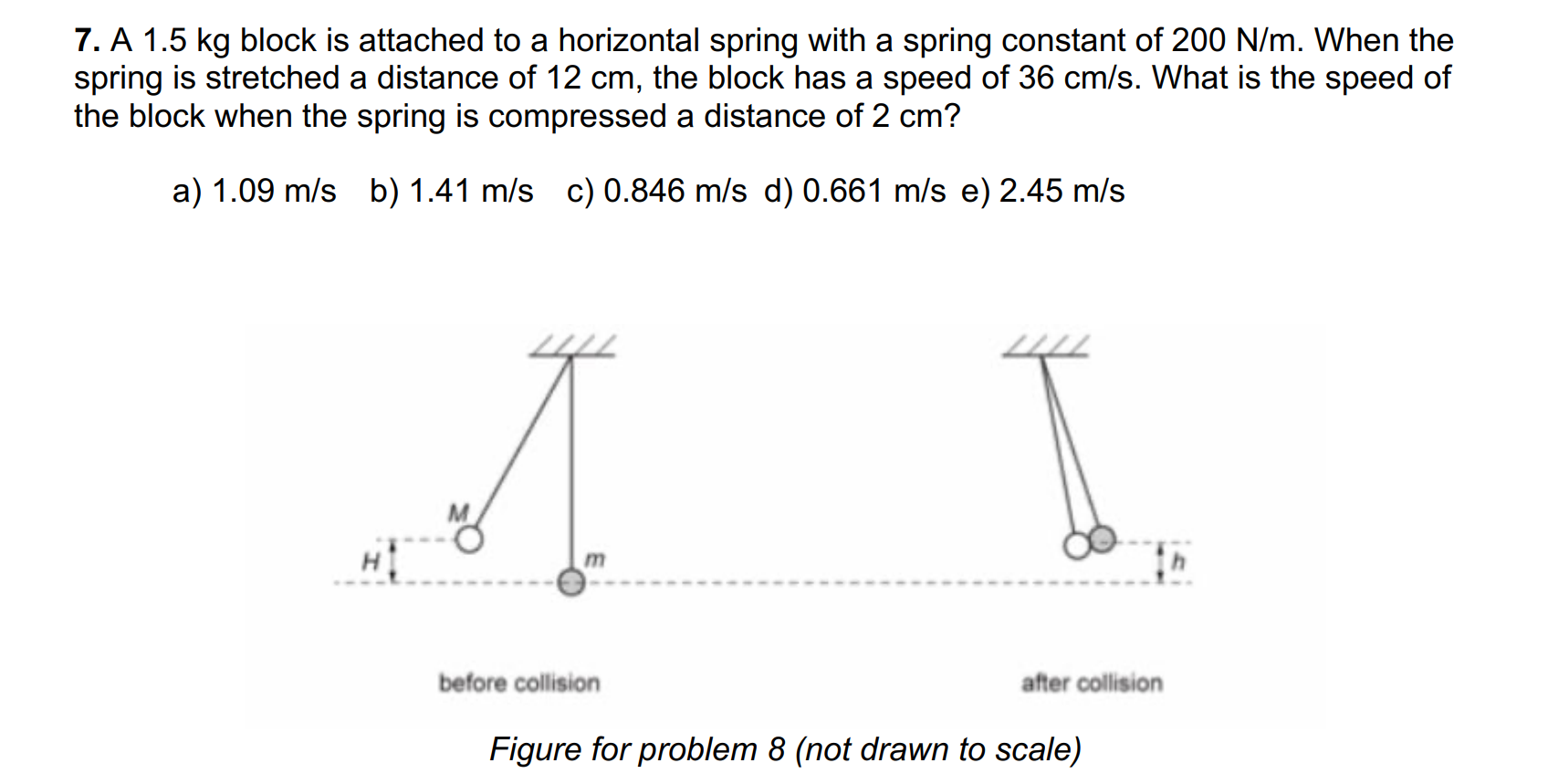 Solved 7. A 1.5 kg block is attached to a horizontal spring | Chegg.com