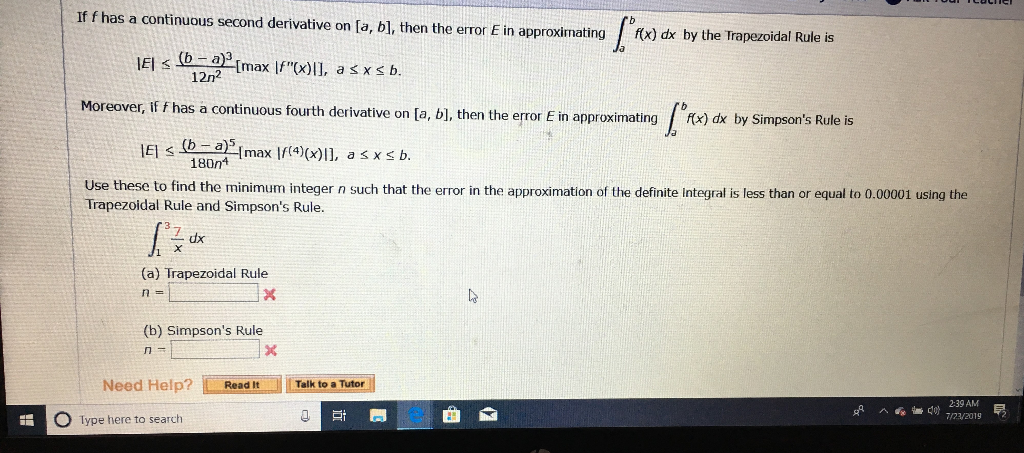 Solved If f has a continuous second derivative on [a, b], | Chegg.com