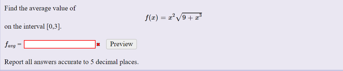 Solved Find the average value of f(x) = x 19+ x3 on the | Chegg.com