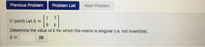 Solved Previous ProblemProblem List Next Problem (1 point) | Chegg.com