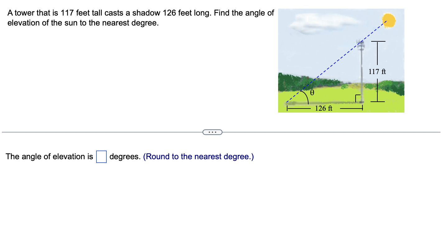 Solved A tower that is 117 feet tall casts a shadow 126 feet | Chegg.com