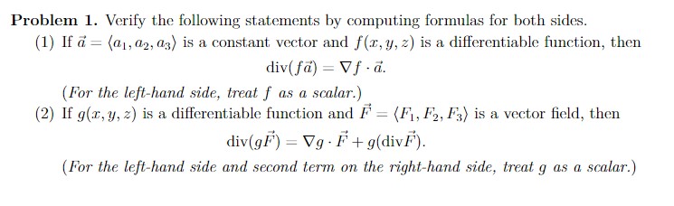 Solved Problem 1. Verify the following statements by | Chegg.com