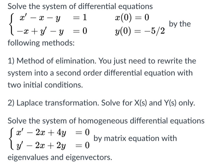 Solved Solve the system of differential equations =1 z'-z-y | Chegg.com Solved Solve the system of differential equations =1 z'-z-y | Chegg.com